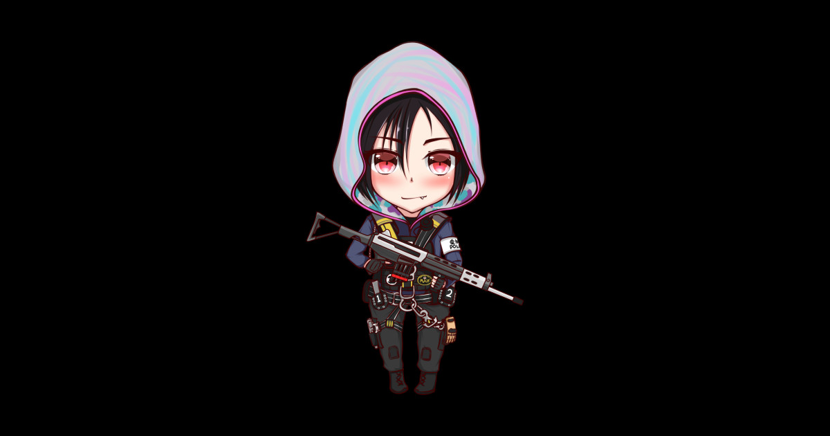 R6 Hibana Chibi Design - Rainbow - Tapestry | TeePublic