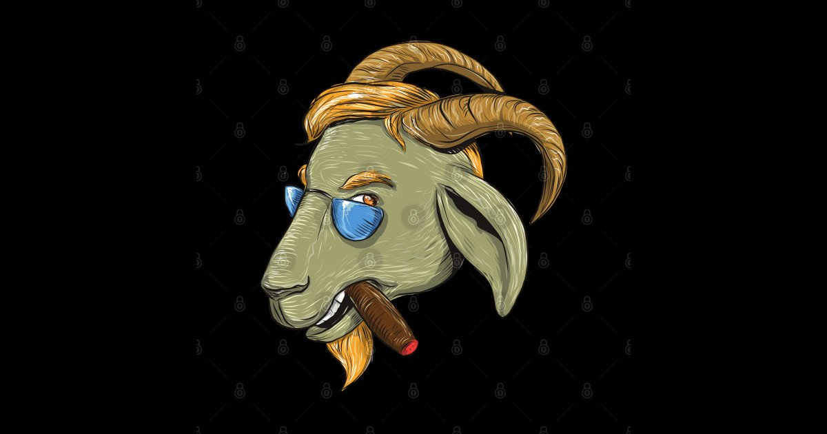 Hip Goat Smoking Cigar - Drawing Goats - Sticker | TeePublic