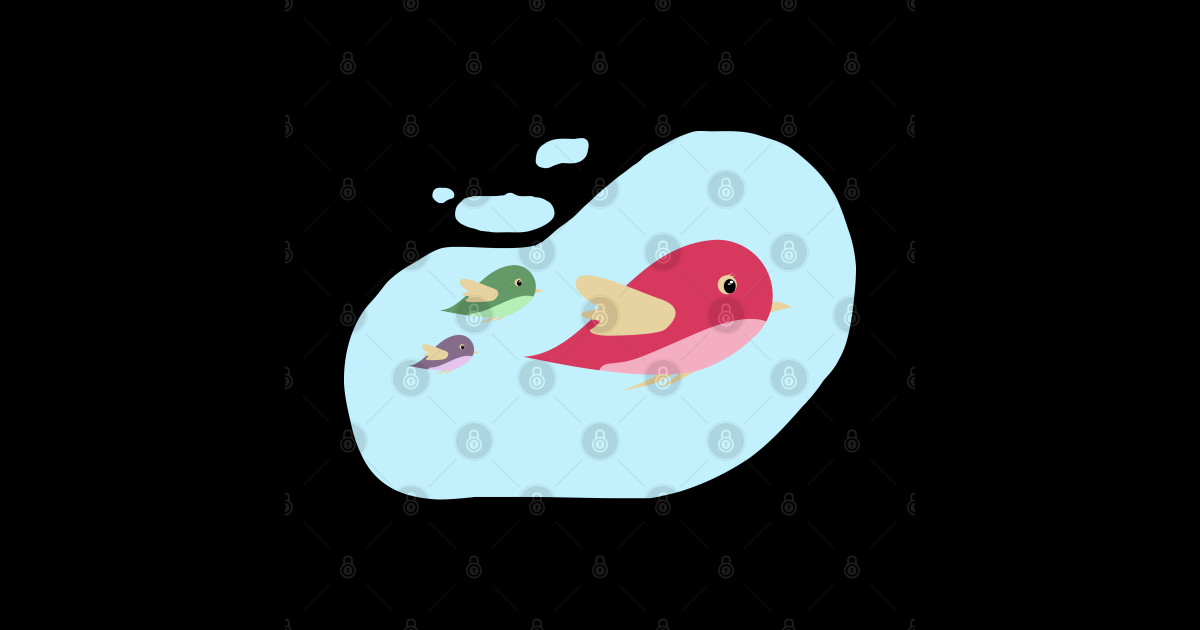 Cute Birds Migration - Cute Birds Migration - Sticker | TeePublic