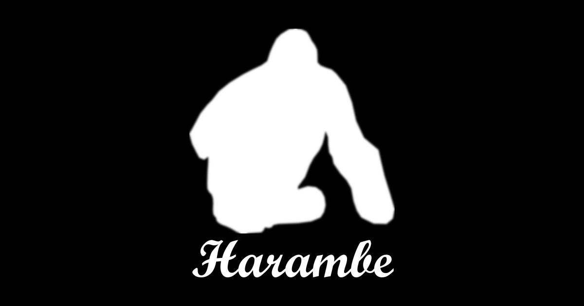 Harambe logo, White - Harambe - Sticker | TeePublic