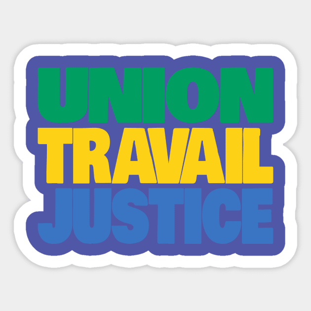 Gabon Motto Flag - Flag - Sticker | TeePublic