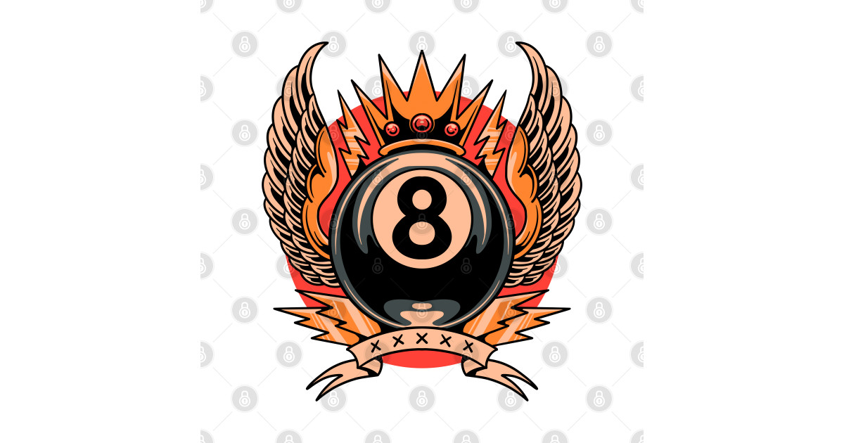 winged 8 ball tattoo - Tattoo - T-Shirt | TeePublic