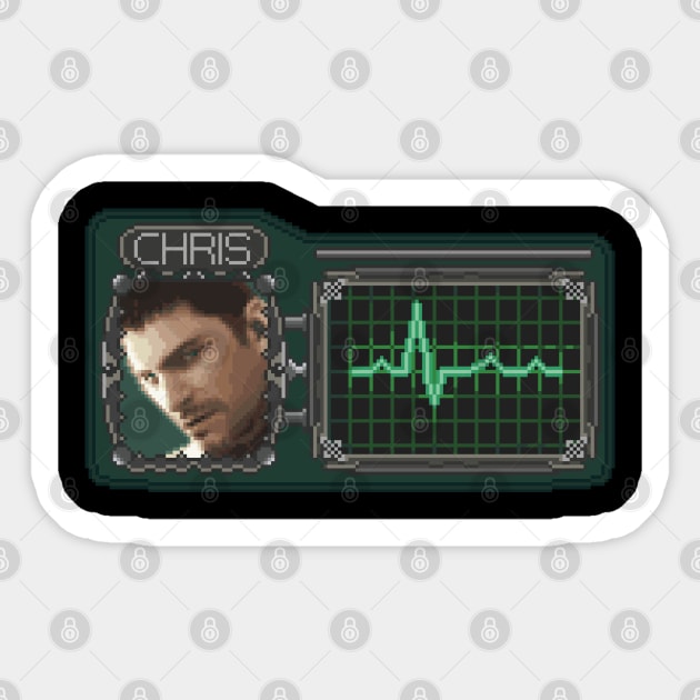 Chris Redfield Pixel Art - Resident Evil - Sticker | TeePublic