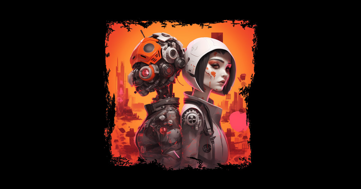 Comic-Style: AI Cyborg Robot Sisters and the Apocalypse - Futuristic ...