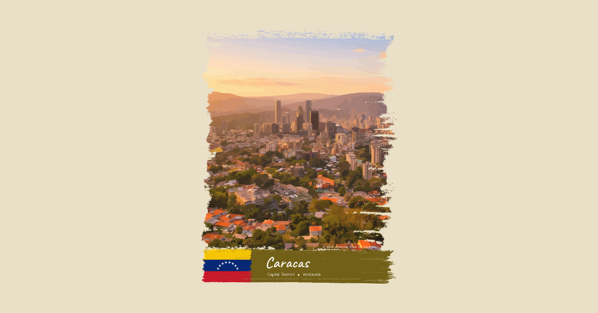 Caracas, Venezuela [Brush Stroke] - Caracas - T-Shirt | TeePublic