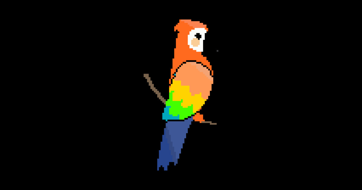 Vibrant Parrot: Pixel Art Parrot Design for Fashionable Attire - Pixel ...