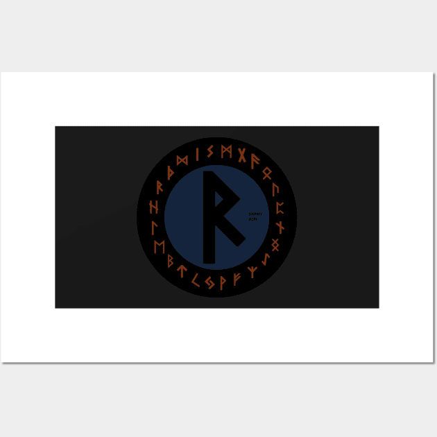 Blue Raidho Elder Futhark | Viking Rune Symbol - Viking Symbols ...