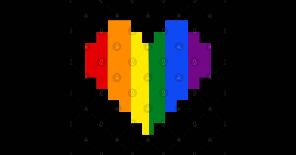 Rainbow 8-bit Heart - Rainbow Pride Flag - Posters and Art Prints ...