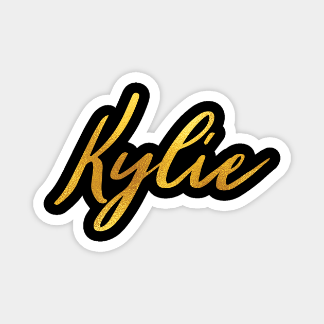 Kylie Name Hand Lettering in Faux Gold Letters - Kylie - Magnet | TeePublic