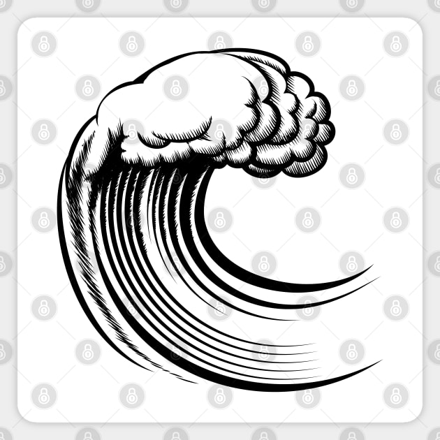 Wave Sign - Blue - Sticker | TeePublic