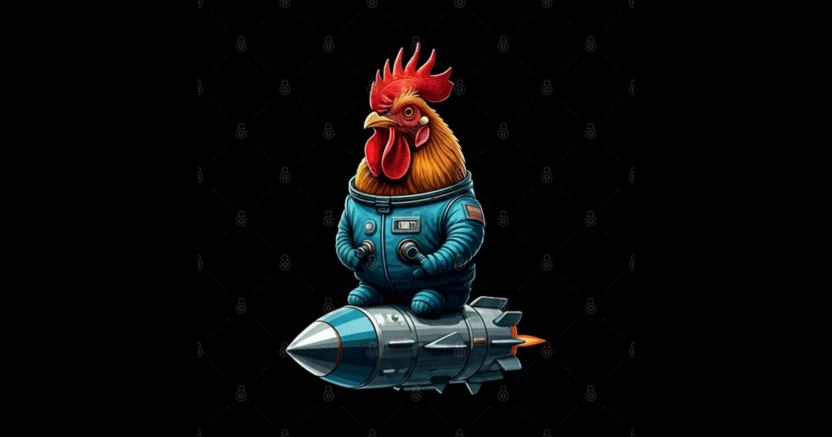 Rooster Rocket - Rooster Art - Sticker | TeePublic
