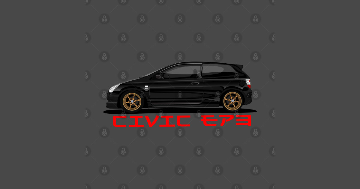 Honda Civic Ep3 Vector art - Car - T-Shirt | TeePublic