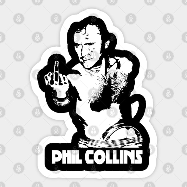 Phil collin, white text - Phil Collins - Sticker | TeePublic