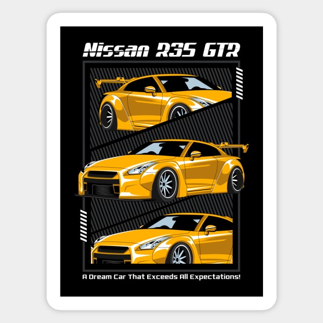 R35 GTR Drift Car - R35 Gtr Drift Car - Sticker | TeePublic