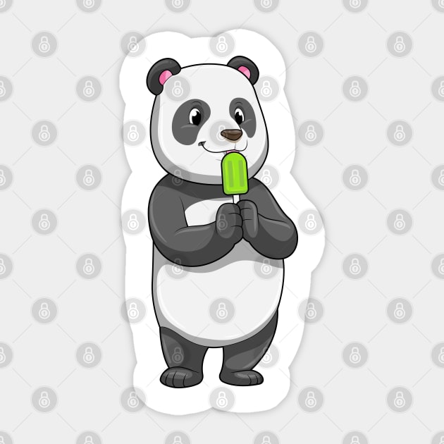 Panda with Popsicle - Panda - Sticker | TeePublic