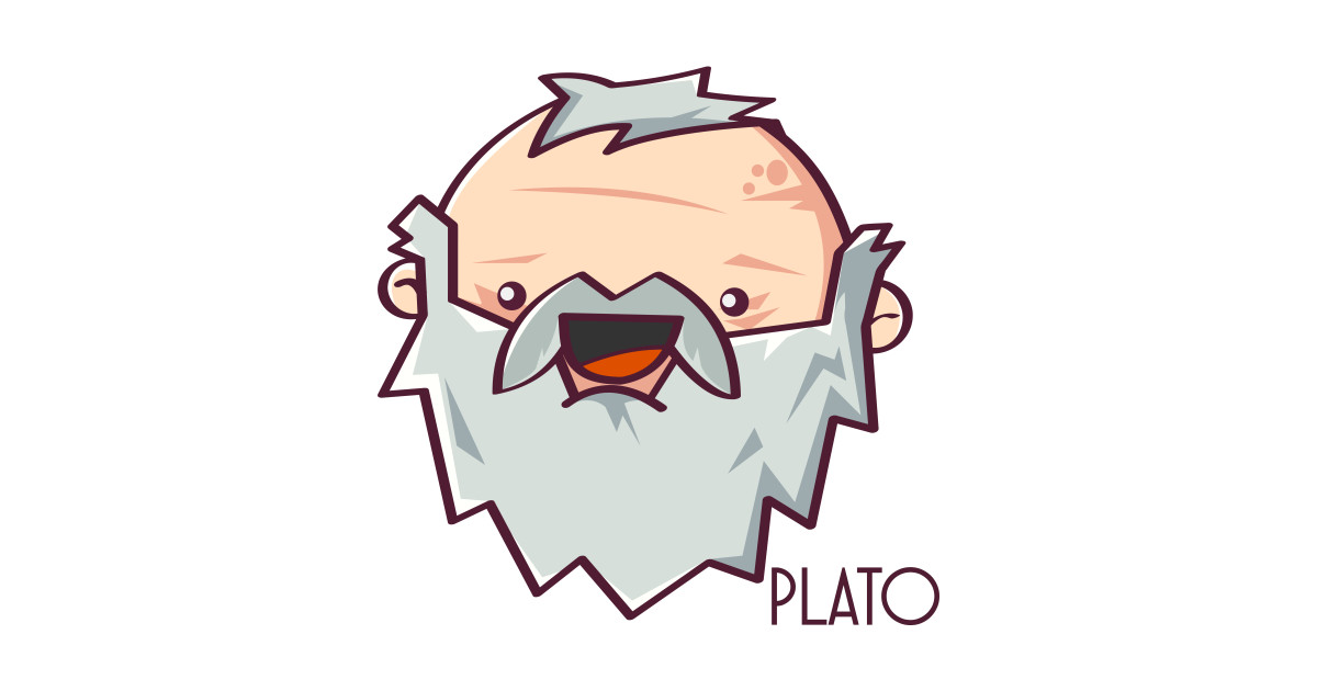 SMILING CARTOON PLATO - Plato - Sticker | TeePublic