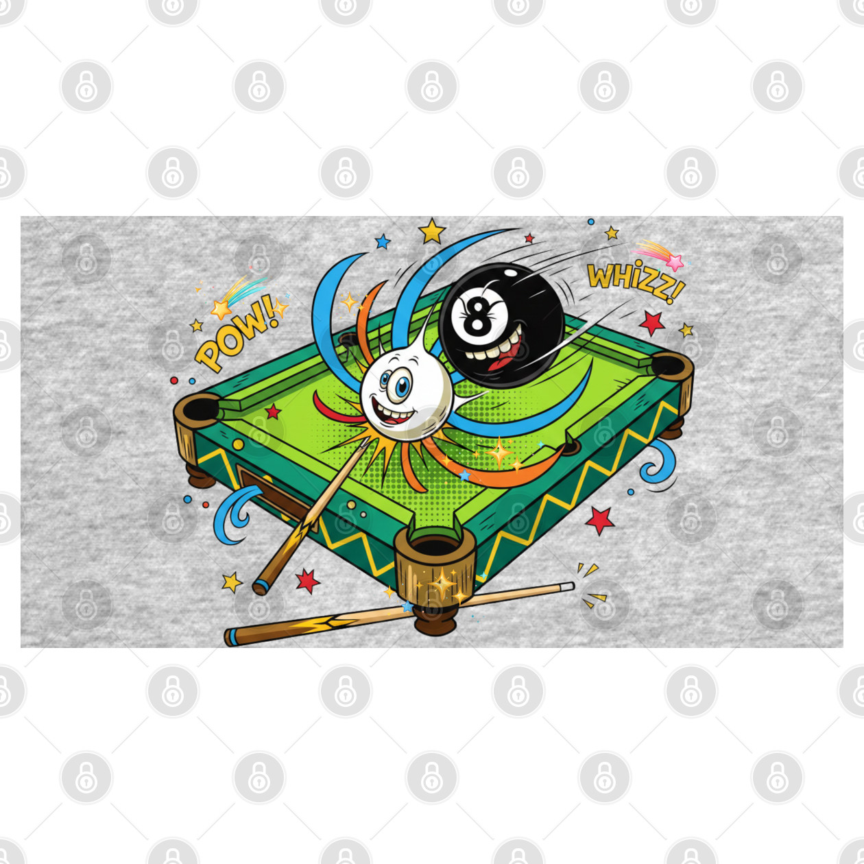 Cartoon Billiard Battle - Cartoon Billiards - T-Shirt | TeePublic