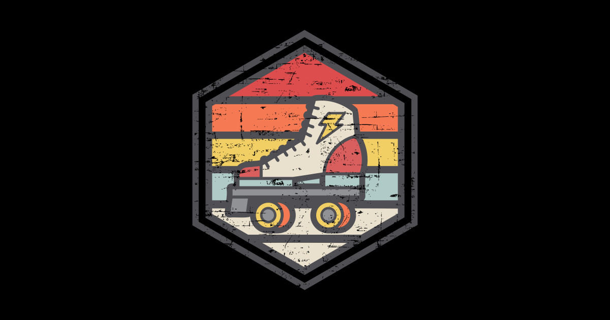 Retro Badge Roller Skate Light - Roller Skate - Sticker | TeePublic