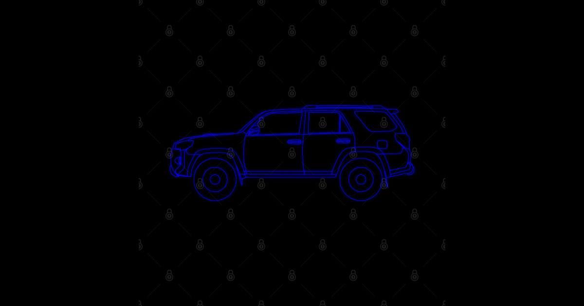 4runner Fifth Generation blue neon outline [Fan Art] - Toyota - Sticker ...