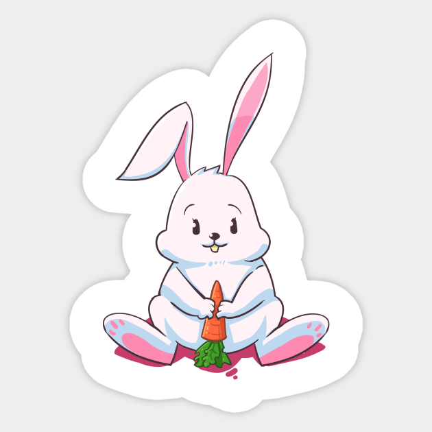 Rabbit Cute White - Rabbit - Sticker | TeePublic