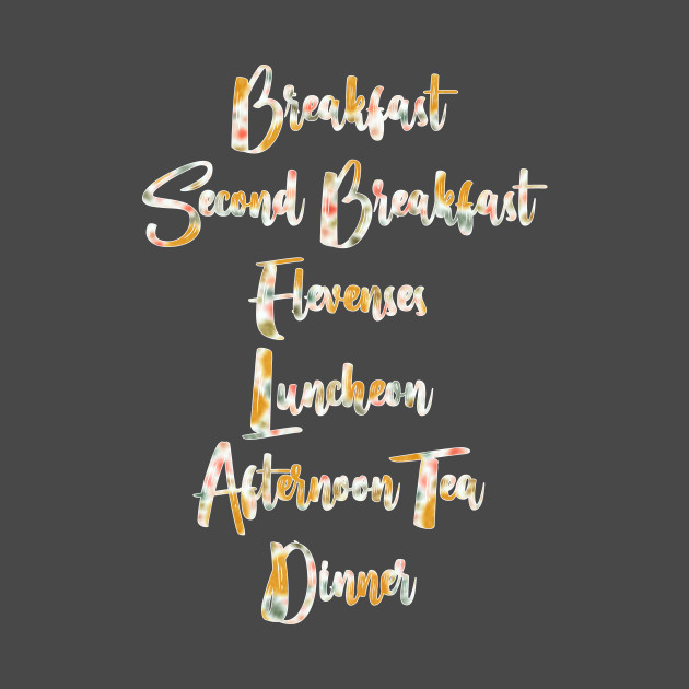 breakfast second breakfast elevenses luncheon afternoon tea dinner ...
