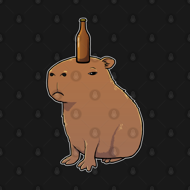 Capybara with Beer on its head - Capybara Gift - T-Shirt | TeePublic