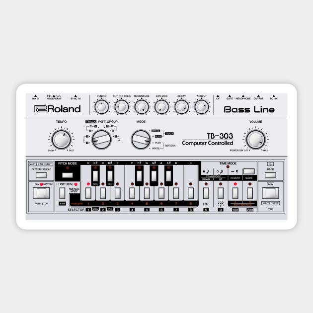 Roland TB-303 Bass Line - Roland Synth - Sticker | TeePublic