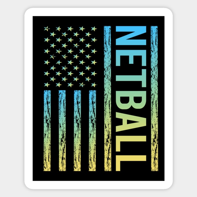 Gradient Flag 02 Netball - Netball - Sticker | TeePublic
