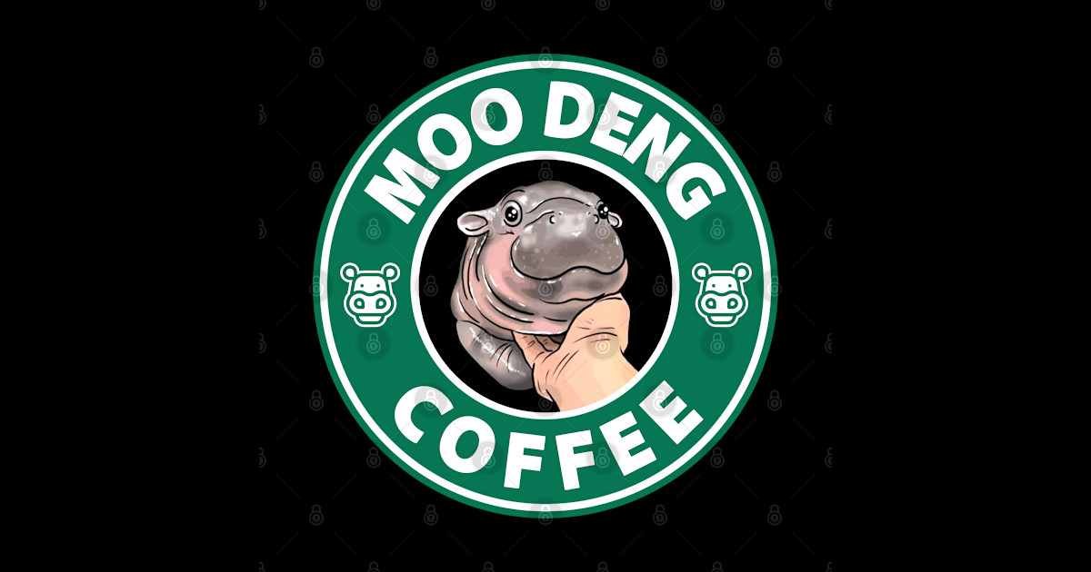 Moo Deng Coffee - Moo Deng - Sticker | TeePublic