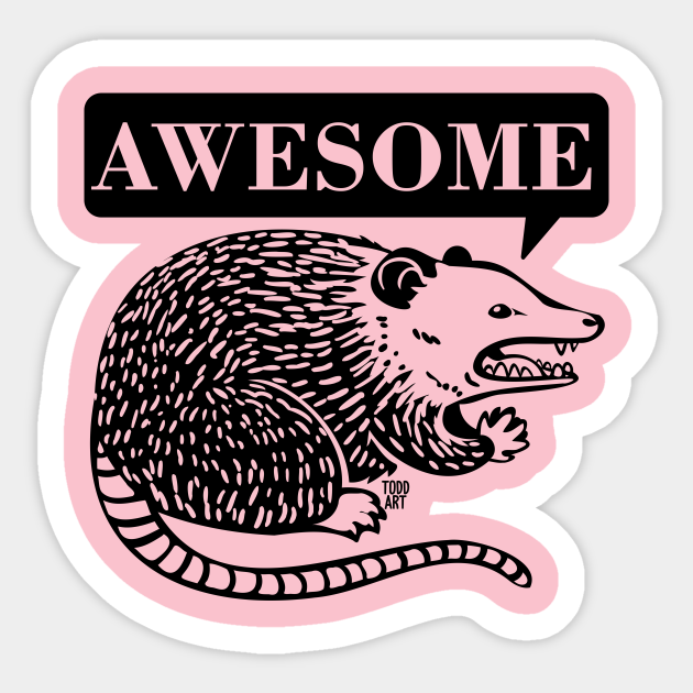 awesome possum - Possum - Sticker | TeePublic