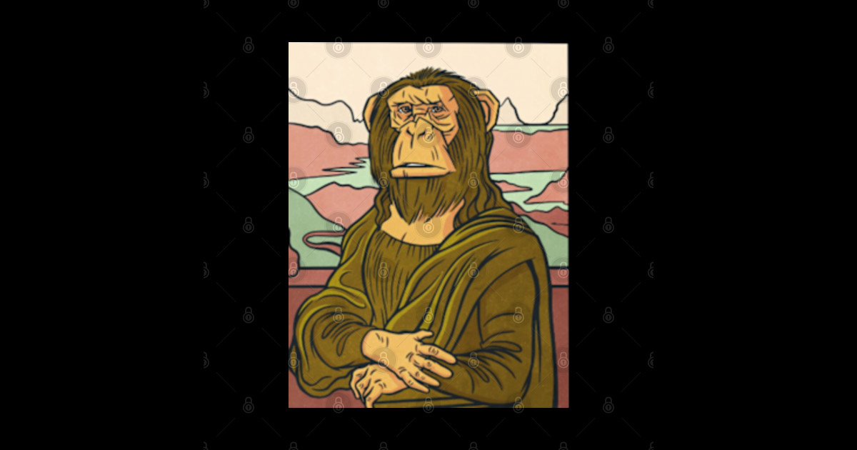 Monkey Lisa - Monkey - Sticker | TeePublic