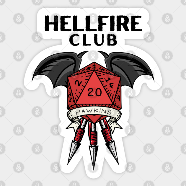 Hellfire Club - D20 with Wings- Hawkins - Stranger - Sticker | TeePublic