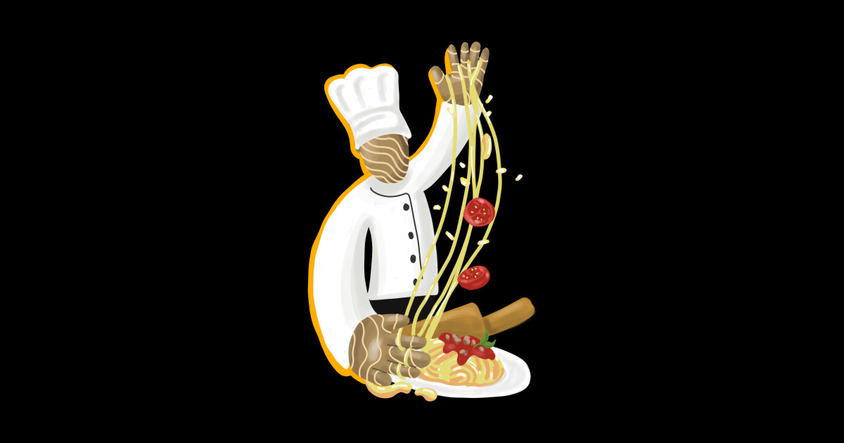 Spaghetti Chef Illustration – Artistic Pasta Food Art - Spaghetti ...