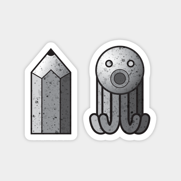 Pencil and Octopus Statues - Earthbound - Magnet | TeePublic