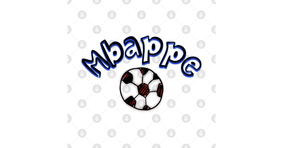Mbappe text + Soccer ball - Mbappe - T-Shirt | TeePublic