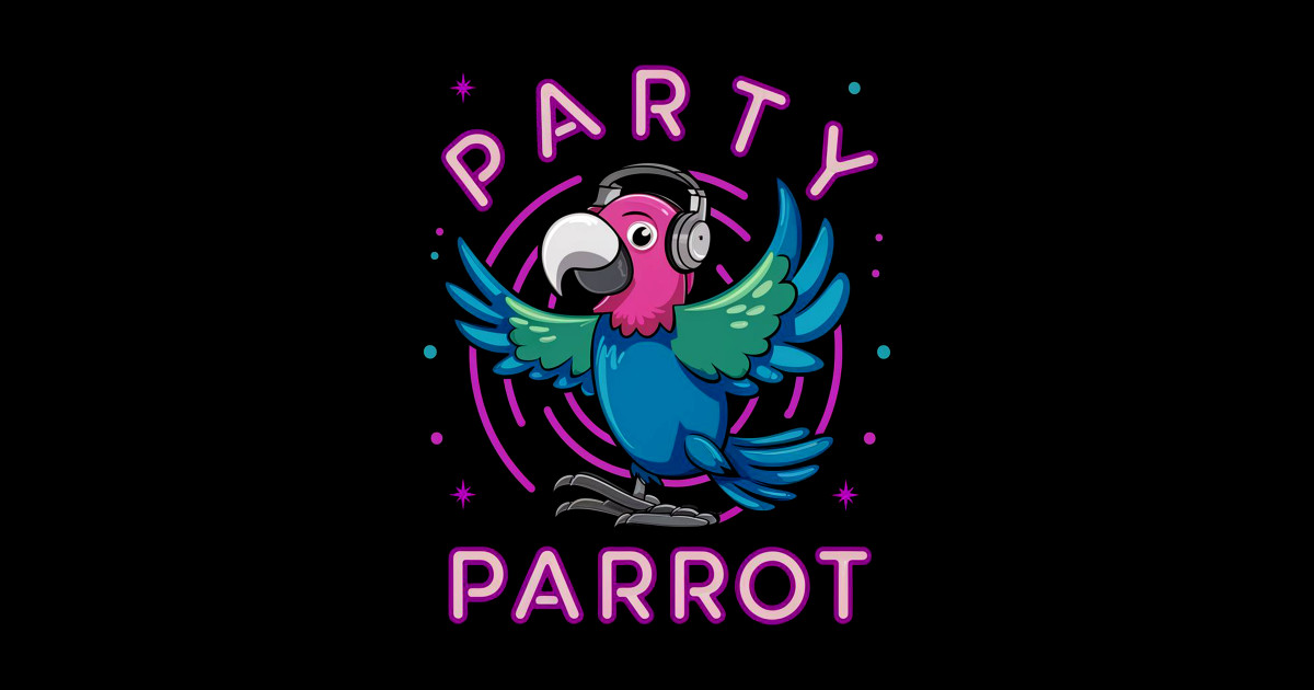 Party Parrot - Cute Animals - Sticker | TeePublic