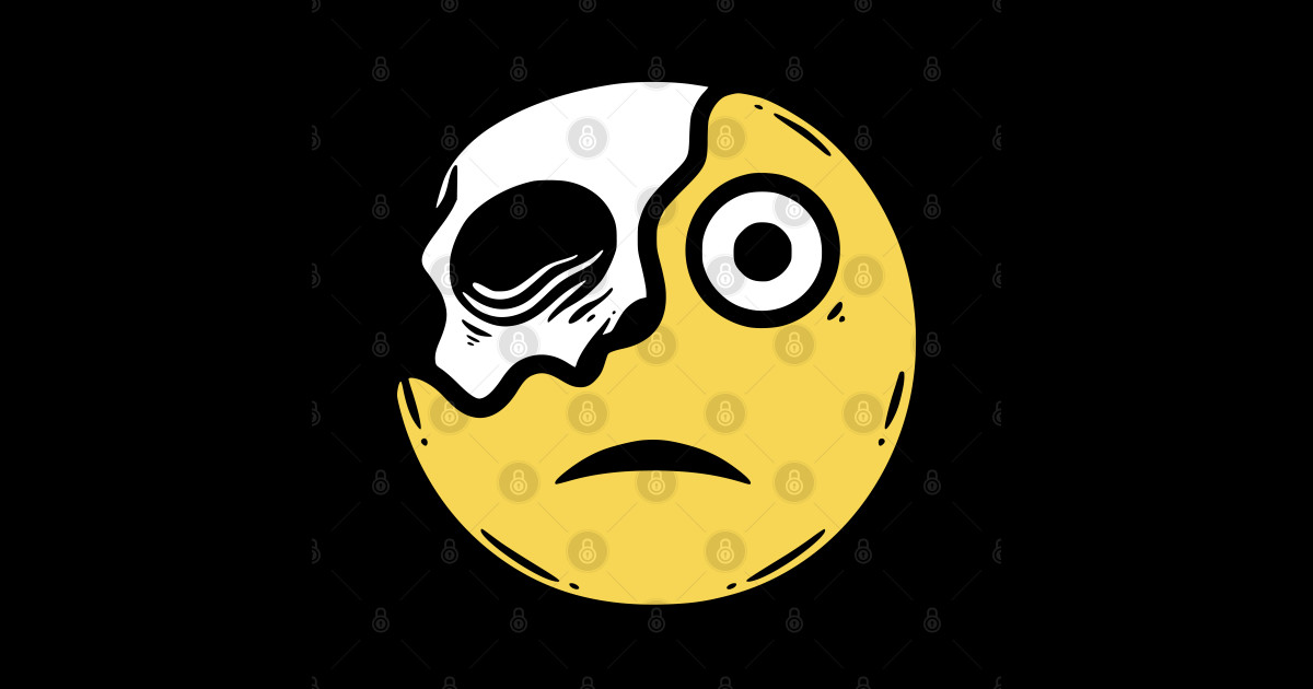 Confused Emoticon with Skull - Emoticon Mix - Posters and Art Prints ...