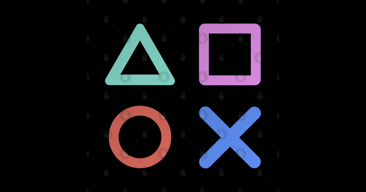 Classic PlayStation Button Grid Design - Playstation - Sticker | TeePublic