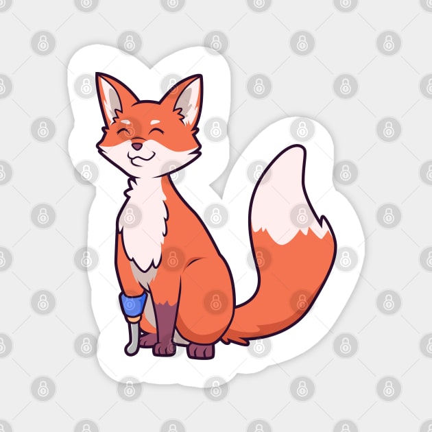 Fox with prosthetic leg - Prosthetic Leg Fox - Magnet | TeePublic