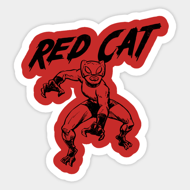 The Righteous Red Cat! - Superhero - Sticker | TeePublic