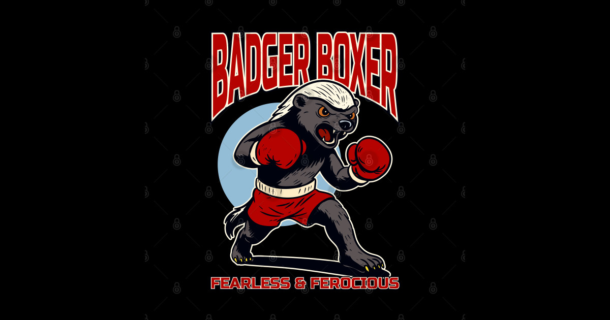 Badger Boxer - Fearless Honey Badger Boxing Fighter Vintage Animal ...