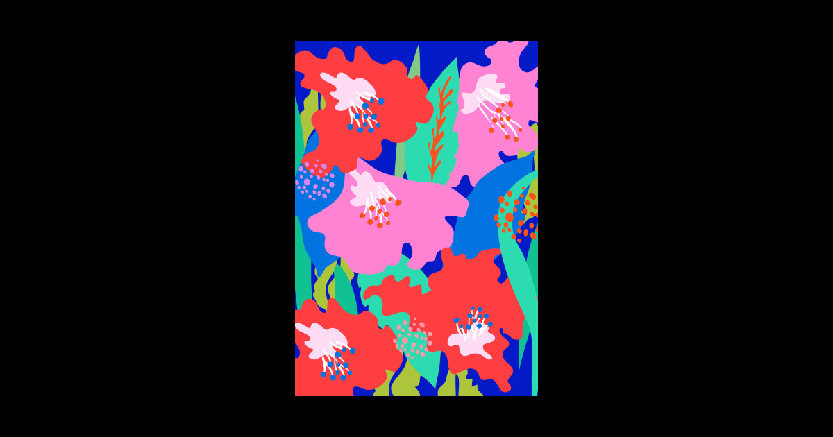 Wibble-wobble flowers - Floral - Posters and Art Prints | TeePublic