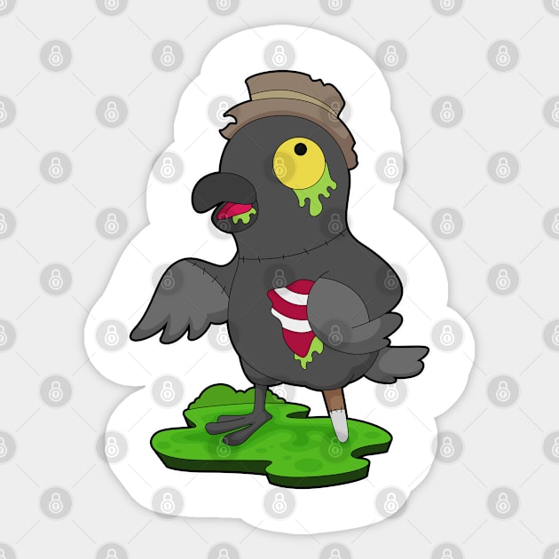 Crow Halloween Zombie - Halloween - Sticker | TeePublic