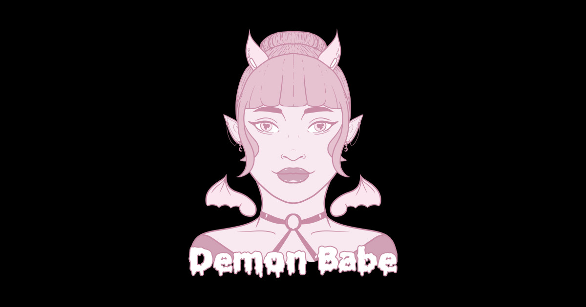 Demon Babe: Pastel Pink Demon Girl - Demon - Sticker | TeePublic