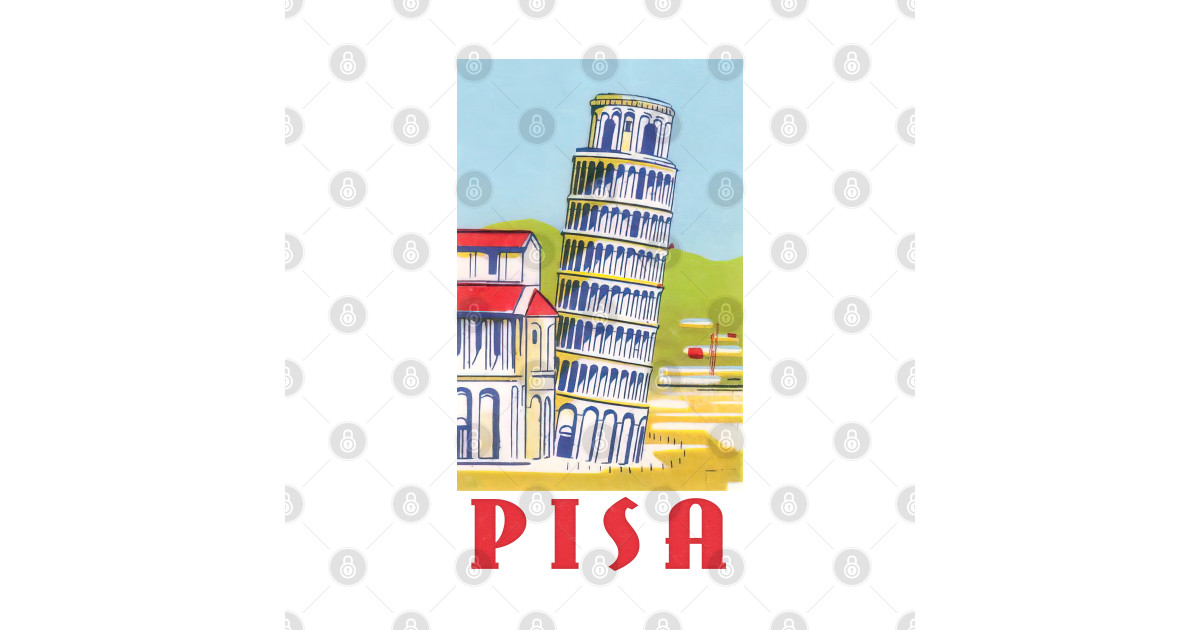 Pisa, Italia ---- Vintage Style Tourism Design - Pisa - T-Shirt | TeePublic