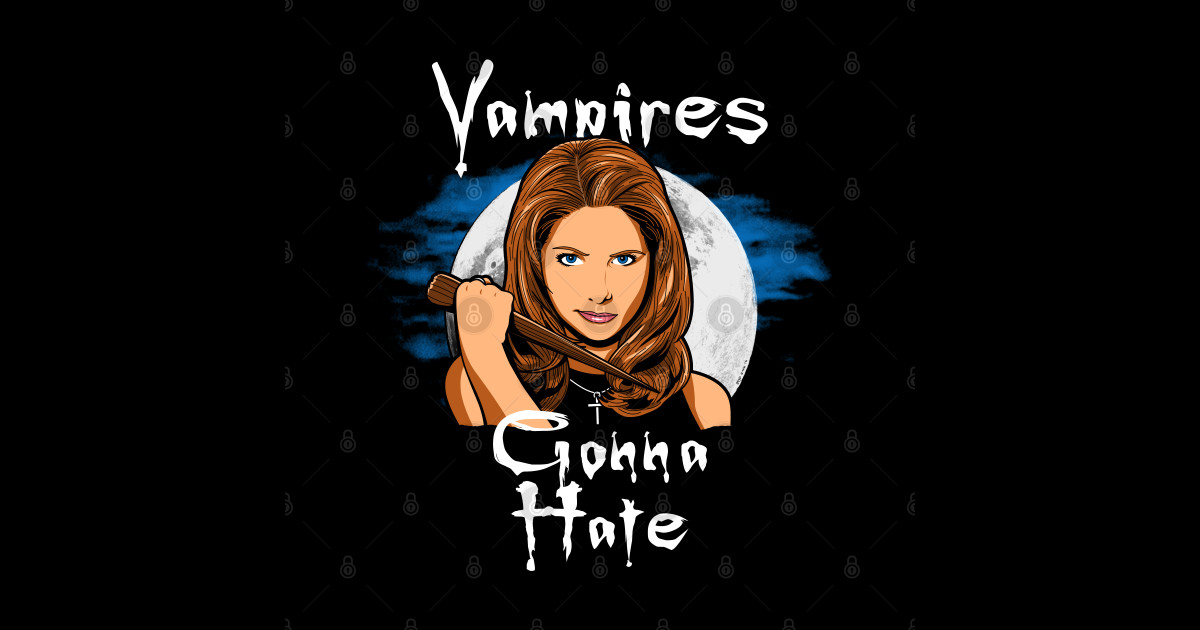 90's Female Vampire Slayer Meme - Vampire Slayer - Sticker | TeePublic