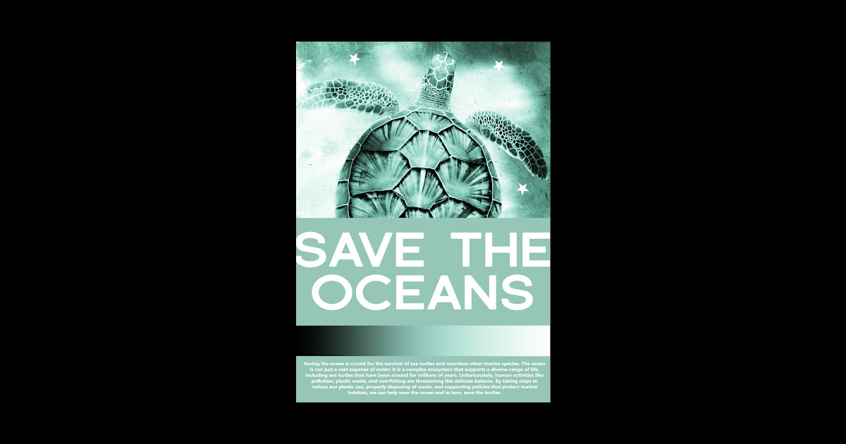 Save The Oceans, Save the Sea Turtles - Save The Oceans - Sticker ...