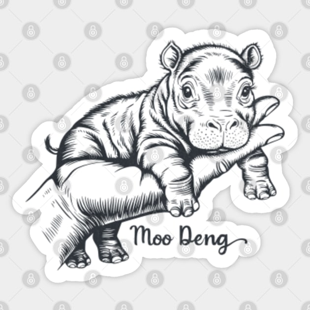Moo Deng - Minimalistic - Moo Deng - Sticker | TeePublic