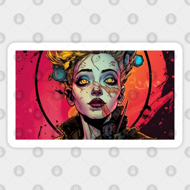 Post Apocalyptic Psycho Girl - Apocalypse - Sticker | TeePublic