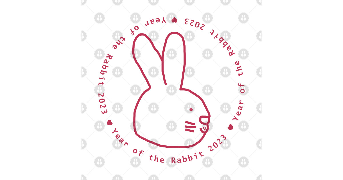 Year of the Rabbit 2023 in Viva Magenta - Year Of The Rabbit - T-Shirt ...